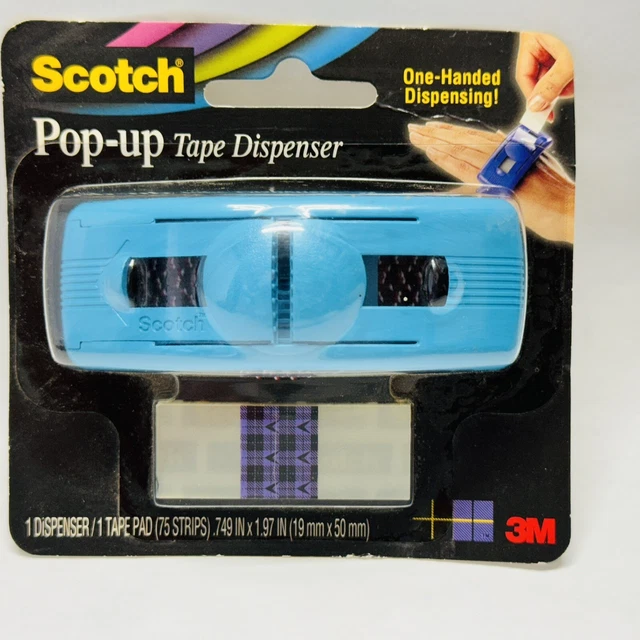 SCOTCH POP-UP TAPE Dispenser w/ 75 Strips One Handed Dispensing Blue 91 ...