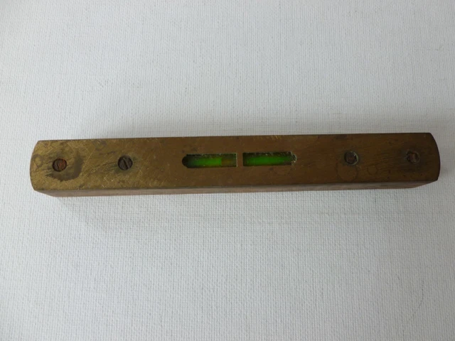 VINTAGE SPIRIT LEVEL ~ Brass & Wood ~ 6 inches £6.50 - PicClick UK