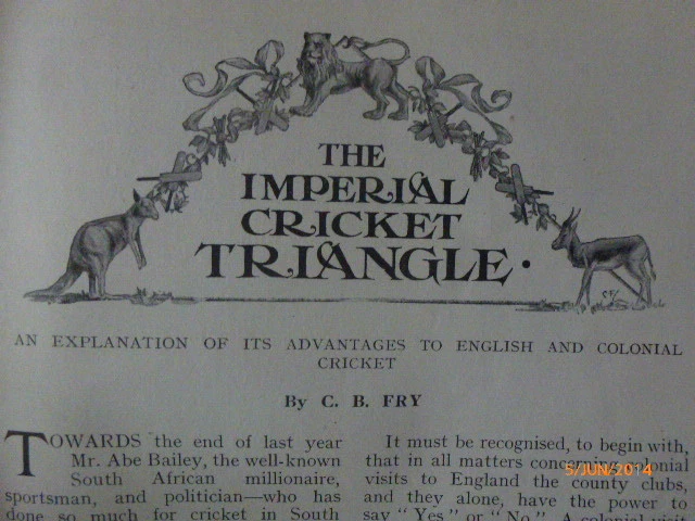 IMPERIAL CRICKET TRIANGLE English Colonial Antique Photo Article 1908 C ...