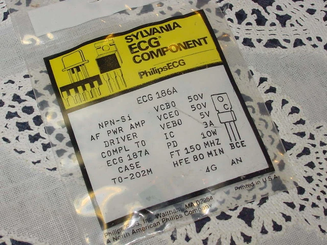SYLVANIA EKG 186A NPN-Si Transistor EKG Bauteil NEU VERSIEGELTE ...