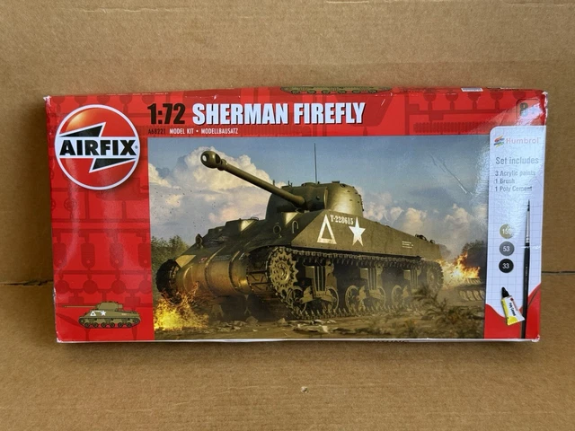 AIRFIX SHERMAN FIREFLY Tank, 1:72 Scale, Starter Kit, Boxed, With ...
