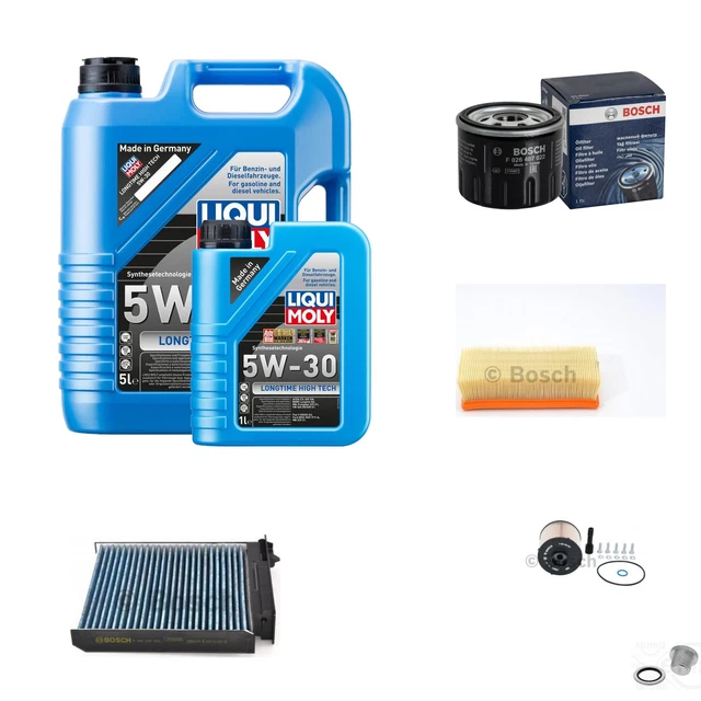 BOSCH INSPECTION SET 6L de Masse D'Air Liqui Moly Longue Date High Tech 5W-30 EUR 151,27 ...