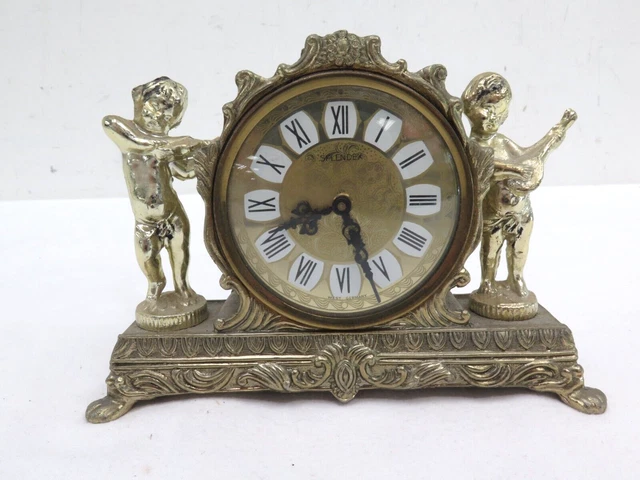 VINTAGE WEST GERMAN Splendex Mental Clock With Cherub Decoration 20th ...