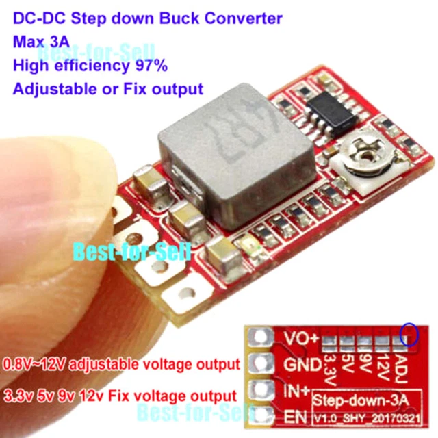 DC Power Step Down (Buck) Voltage Regulators 1/3pcs Mini 360 DC-DC Buck ...