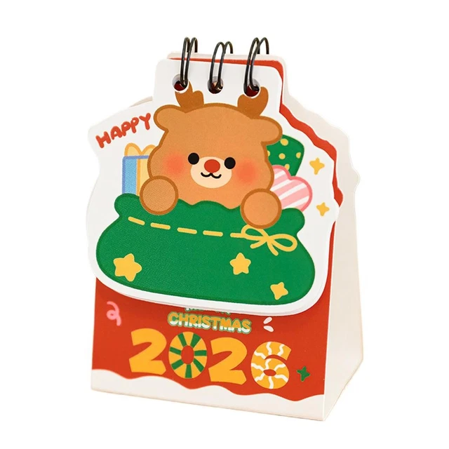 2026 CHRISTMAS CUTE Bean Calendar For Organize Living Cartoon Christmas ...