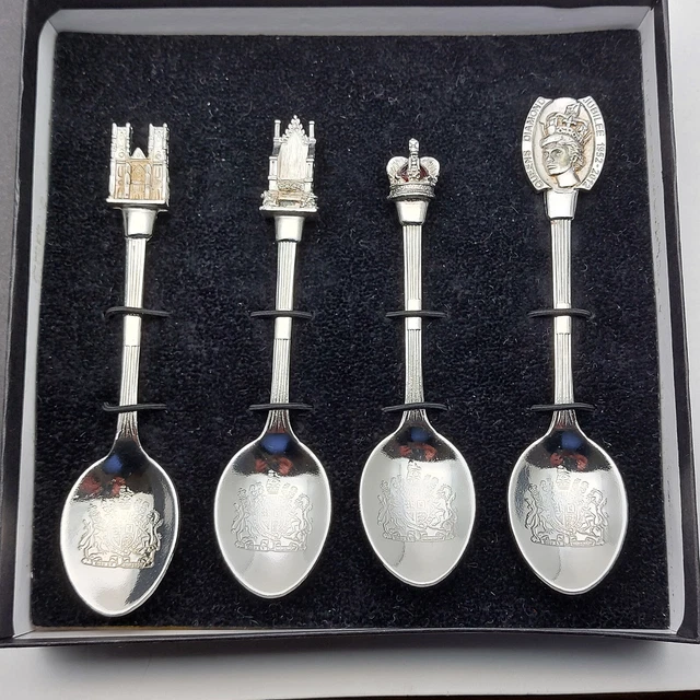 SILVER PLATED QUEENS Diamond Jubilee Boxed Souvenir Spoons 2012 £9.99 ...