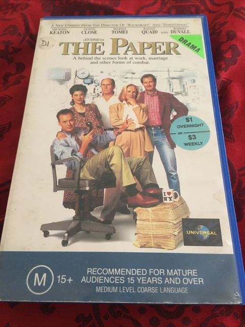 THE PAPER - Michael Keaton, Glenn Close - Vhs Pal Video $15.00 ...