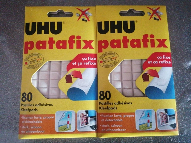 LOT DE 2 plaques de 80 pastilles Patafix UHU blanches EUR 5,90 ...