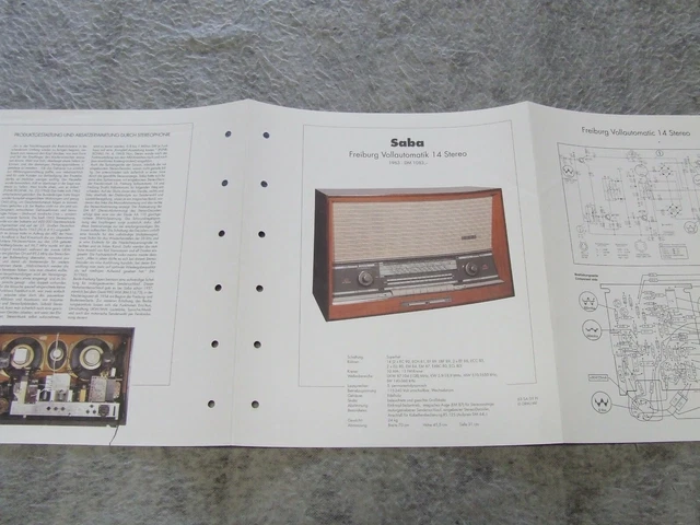 SCHALTPLAN FÜR RÖHRENRADIO Radio Saba Freiburg Vollautomatic 14 ...