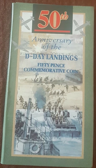 1994 50TH ANNIVERSARY D-Day Landings Bu 50P Coin In Royal Mint Pack £6. ...