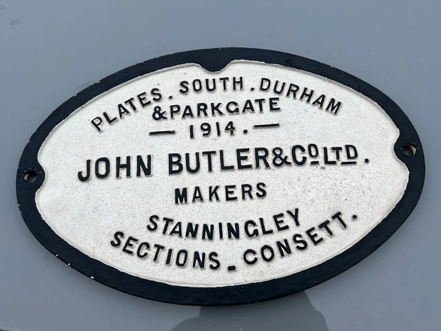 OLD CAST IRON RAILWAY PLATE - JOHN BUTLER & Co MAKERS STANNINGLEY ...