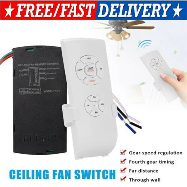 UNIVERSAL CEILING FAN Lamp Light Remote Control Receiver Kit Timing ...