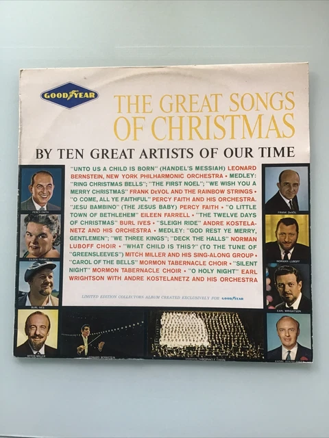 THE GREAT SONGS Of Christmas Vinyl LP Goodyear Records 1961, Limited ...