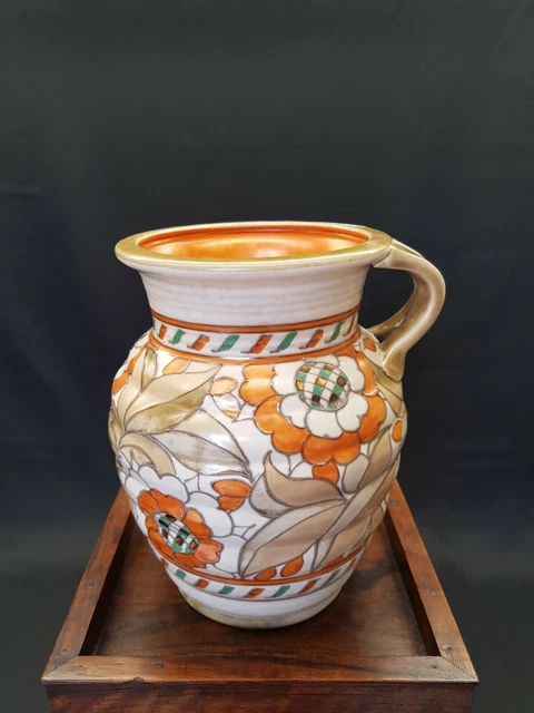 RARE CHARLOTTE RHEAD Crown Ducal Tudor Rose Pattern Jug Decorated ...