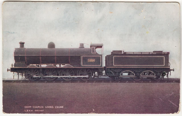 LNWR OFFICIAL POSTCARD - Eight Coupled Goods Locomotive #1866 - 6 ...