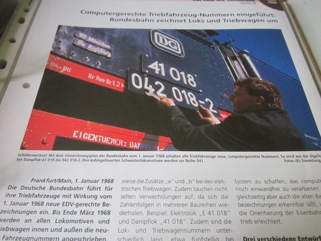 EISENBAHN CHRONIK N 3B 1968 DB Einführung computergerechter Nummern EUR ...