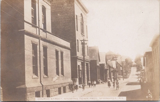 SPRINGHILL NS CHURCH Street Town Hall Nova Scotia Unused Real Photo ...