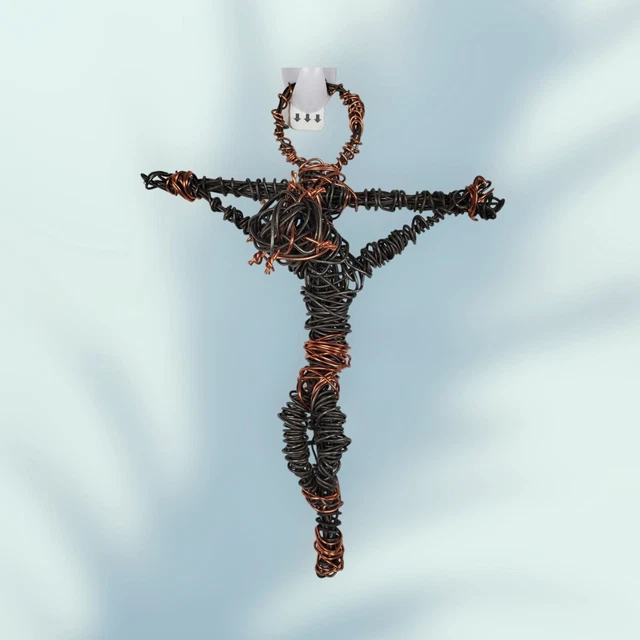TWISTED WIRE METAL Jesus Cross Crucifix Crucifixion Easter Art ...