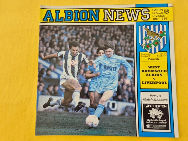 23/3/1985 WEST BROMWICH Albion v Liverpool Football Programme; Division ...