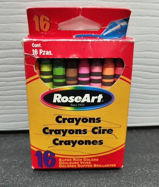 VINTAGE ROSEART CRAYONS 16 & 64 pack with built in sharpener £7.59 ...