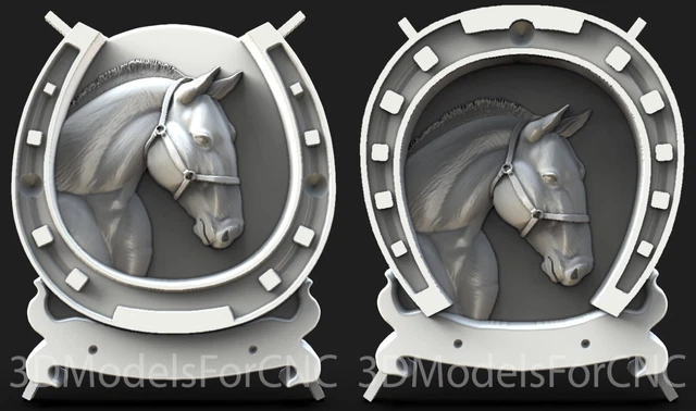 3D MODEL STL File for CNC Router Laser & 3D Printer Horse Head 10 Pack £4.11 - PicClick UK