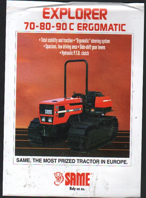 SAME &EXPLORER& 70-80-90 C Ergomatic Crawler Tractor Brochure Leaflet £ ...