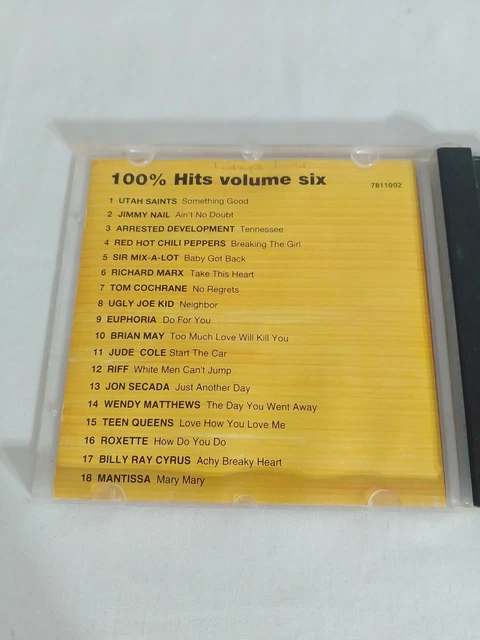 100% HITS VOLUME 6 by Various Artists (CD 1992 EMI Aust) 18 tracks £5. ...