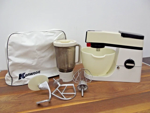KENWOOD CHEF (MODEL A901) c.1970s/80s W/ Cover, Blender, Whisks + Hook ...
