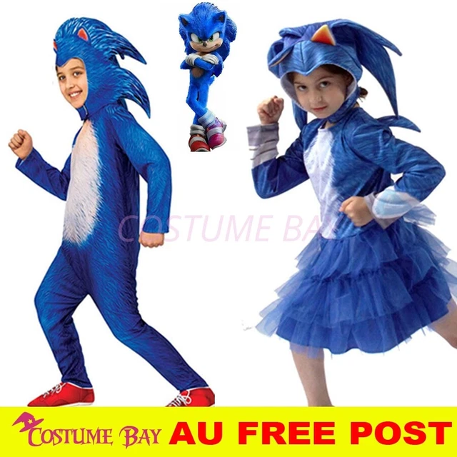 GIRLS SONIC THE Hedgehog Blue Dress Cosplay Costume Book Week Halloween ...
