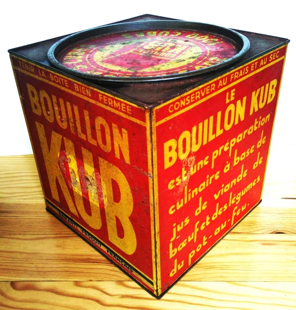 GRANDE BOITE BOUILLON KUB AN. 1930-40 200 barres de 5 cubes 1000 unités ...