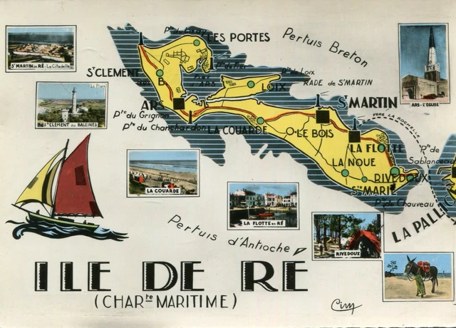 ILE DE RÉ Multivue Geographic Map £4.42 - PicClick UK