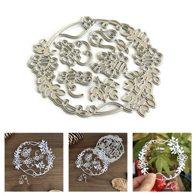 FLOWER WREATH DIE Cut Metal Embossing Stencils Carbon Steel Cutting ...