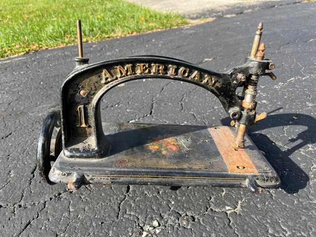 RARE ANTIQUE 1800S American Sewing Machine Co. Model No. 1 Cast Iron ...