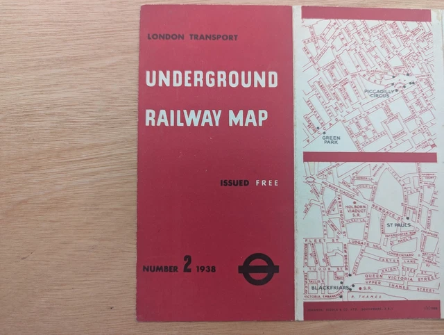 1938 NO 2 London Underground Tube Map Good Condition £32.98 - PicClick UK