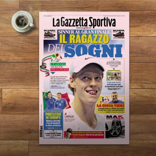 La Gazzetta Dello Sport 19 Novembre 2023 Il Ragazzo Dei Sogni Sinner