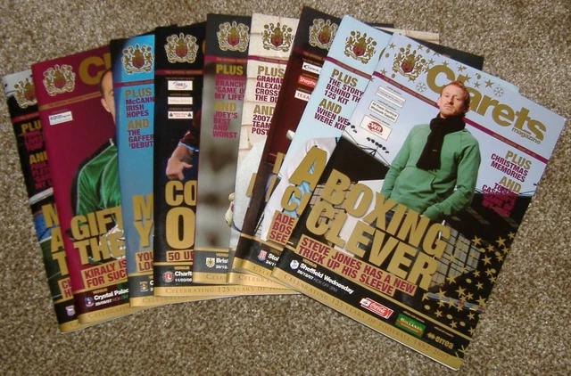 BURNLEY COLLECTION - 9x Home Programmes 2007-08 Season £3.50 - PicClick UK