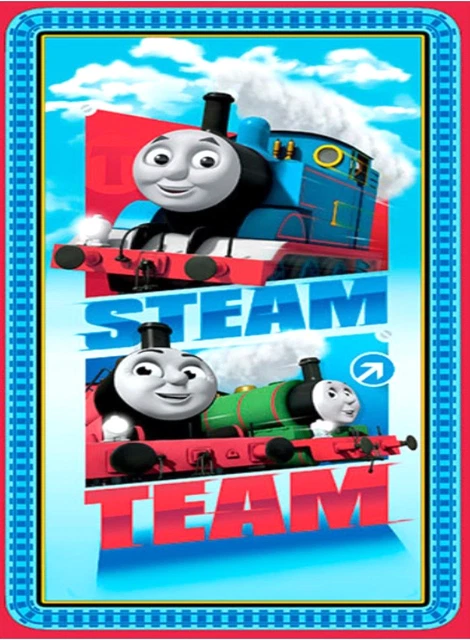 THOMAS THE TANK Engine Steam Team Express Train Cotton Fabric QT 24"X44 ...