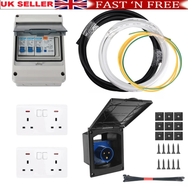 240V MAIN ELECTRIC Hook Up Installation Kit Campervan Motorhome ...