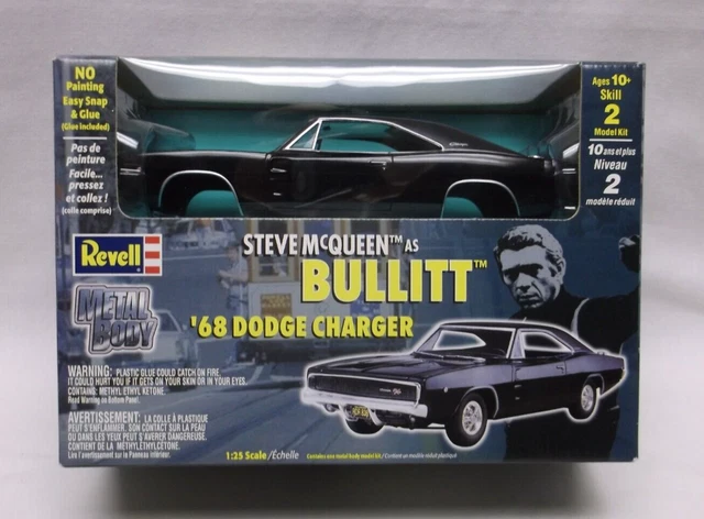 REVELL BULLITT 1968 Dodge Charger 1:25 Scale Diecast Model Car Metal ...
