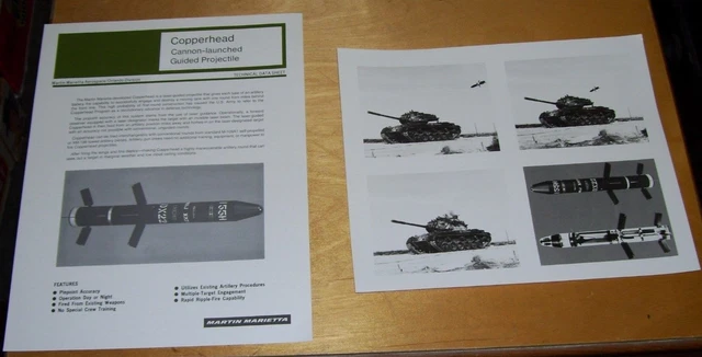 MARTIN MARIETTA COPPERHEAD Cannon Launched Guided Projectile Data Sheet ...