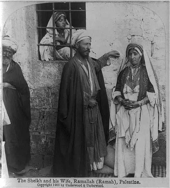 THE SHEIKH AND his wife, Ramallah Ramah, Palestine c1900 Old Photo EUR ...