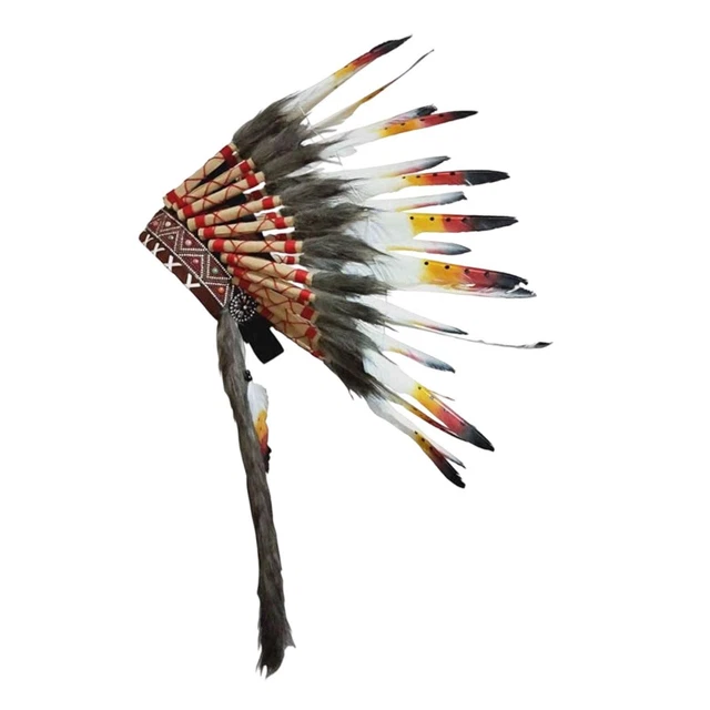 INDIAN FEATHER HEADDRESS Headpiece for Halloween Dance Party Festival ...