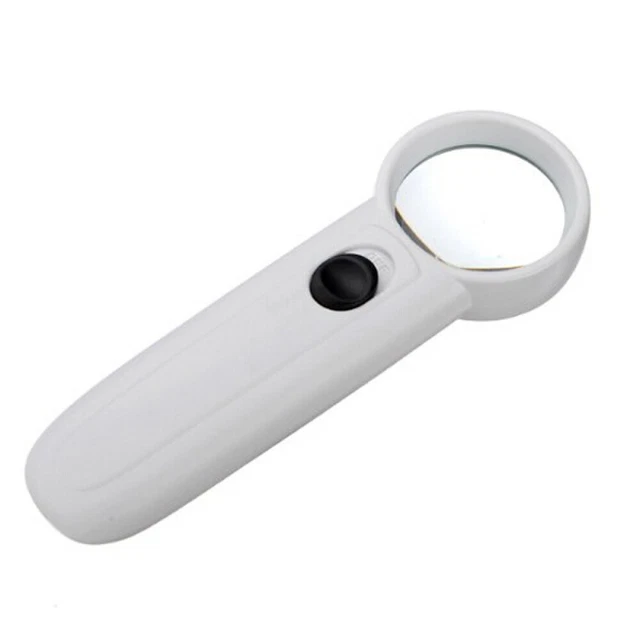 HANDHELD 2-LEDS BELEUCHTET 15X Map Reading Lupe Linse Lupe Schmuck Lupe ...