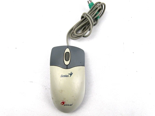 GENIUS NETSCROLL WIRED Mouse Corded Optical BEIGE PS2 2 Button Scroll ...