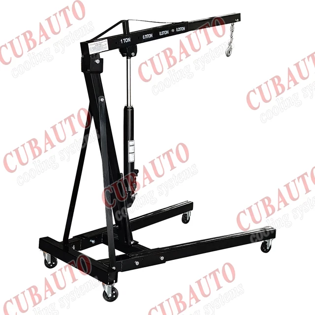 ENGINE CRANE 1 Ton Tonne Stand Hoist lift Jack Hydraulic Folding Black ...