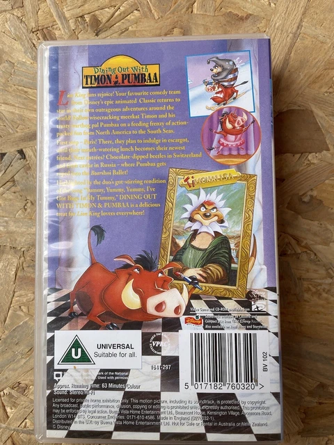 DISNEY DINING OUT With Timon And Pumba Vhs £10.99 - PicClick UK