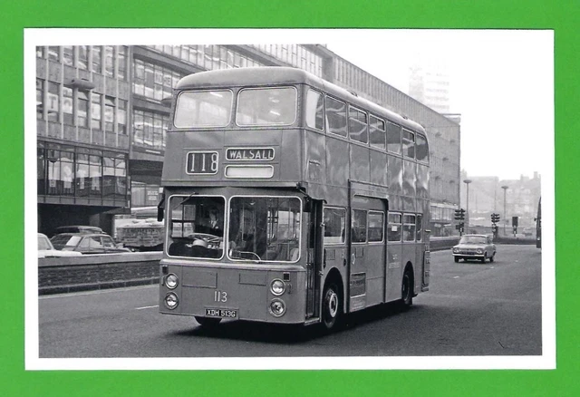 BUS PHOTO ~ West Midlands PTE 113: XDH513G - 1968 Walsall NCME Daimler ...