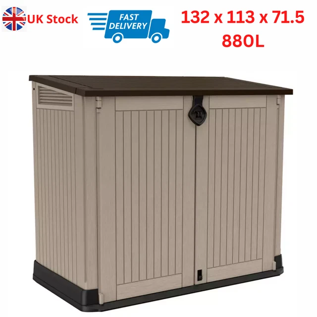 LARGE KETER STORE It Garden Lockable Storage Box XL Shed Outside Bike ...