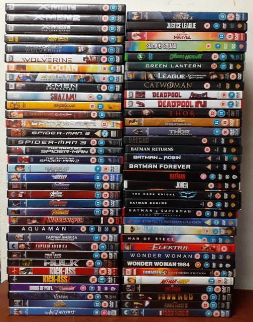 MARVEL DC SUPERHERO Comic DVD Bundle Collection (71 Films) Job Lot £39. ...