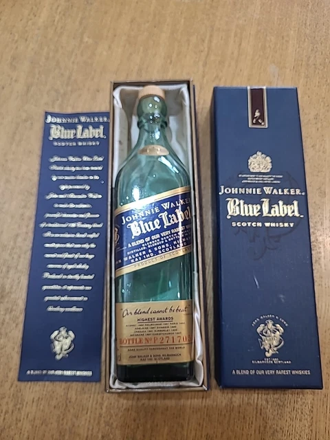 JOHNNIE WALKER BLUE Label Scotch Whisky 200ml 20cl Empty Numbered ...